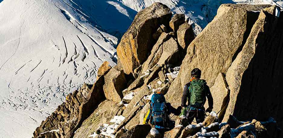 Peuterey Ridge, Mont Blanc Ascent - Powrock